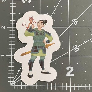 Mulan Stickers, Clear, White and Glitter - Etsy