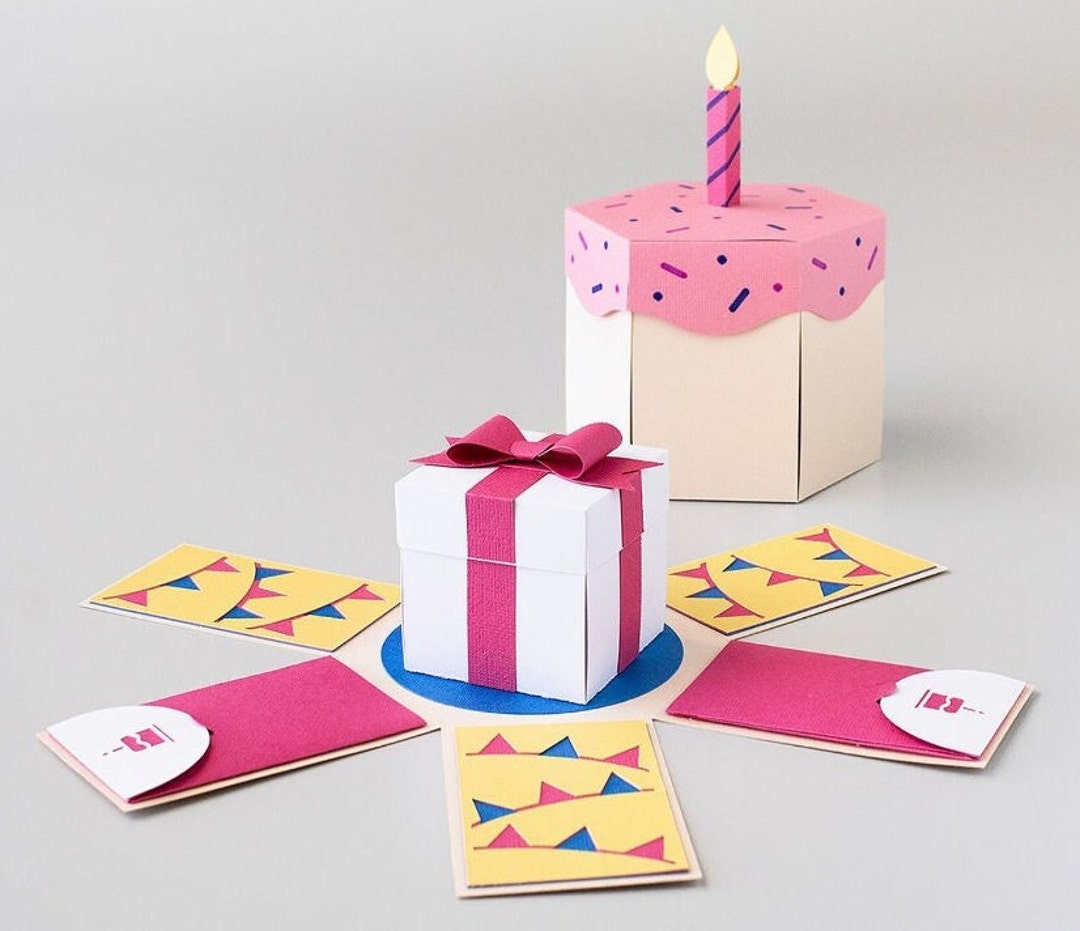 Birthday Cake/gift Box, Explosion Box - Etsy