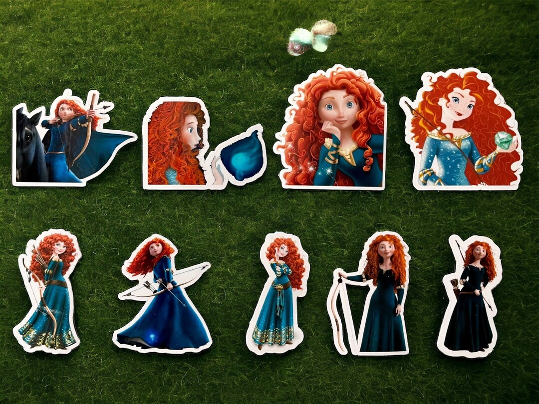 Brave, Merida Stickers, Clear, White and Glitter - Etsy
