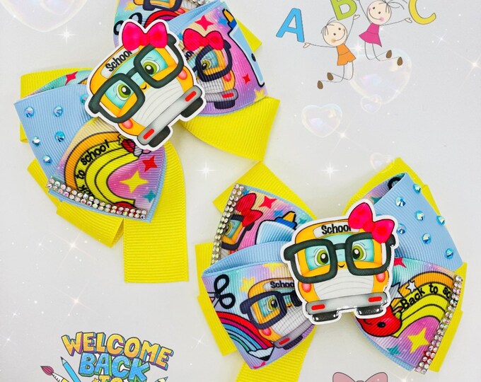 School Hair Bows, School Pigtails, Pigtails Bows, Bus Bows, Hair Bows ...