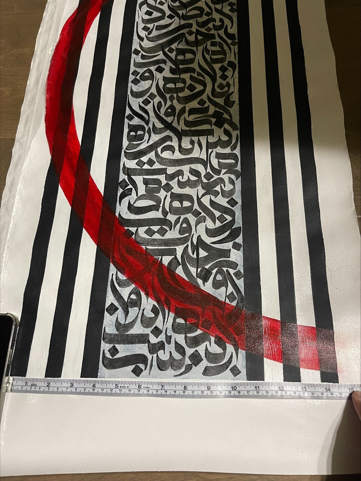 Calligraphy Acrylic Painting on Canvas Fabric, With Dimensions of 14.5 ...