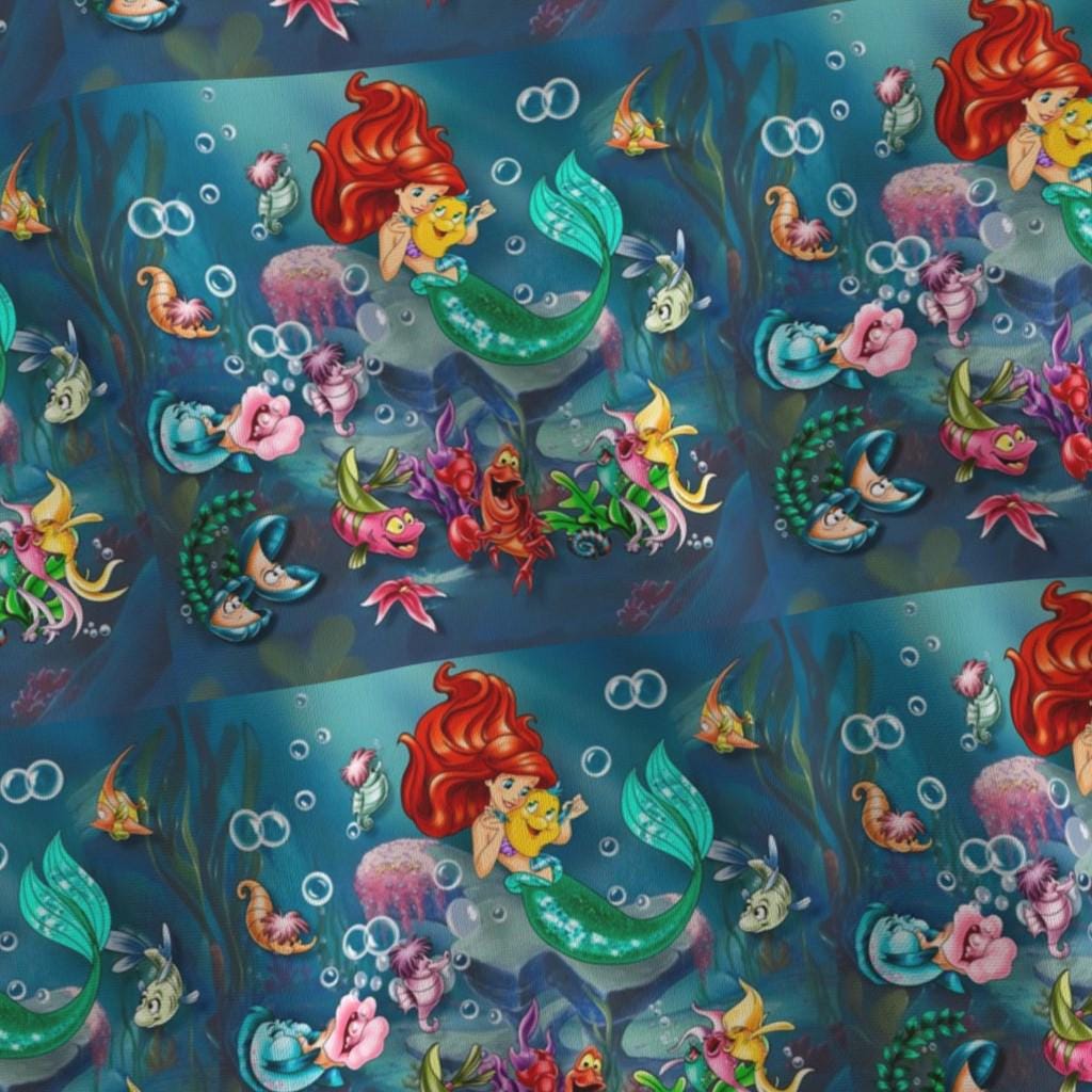 Ariel and Friends Fabric Block: Disney's Little Mermaid, Quilting ...