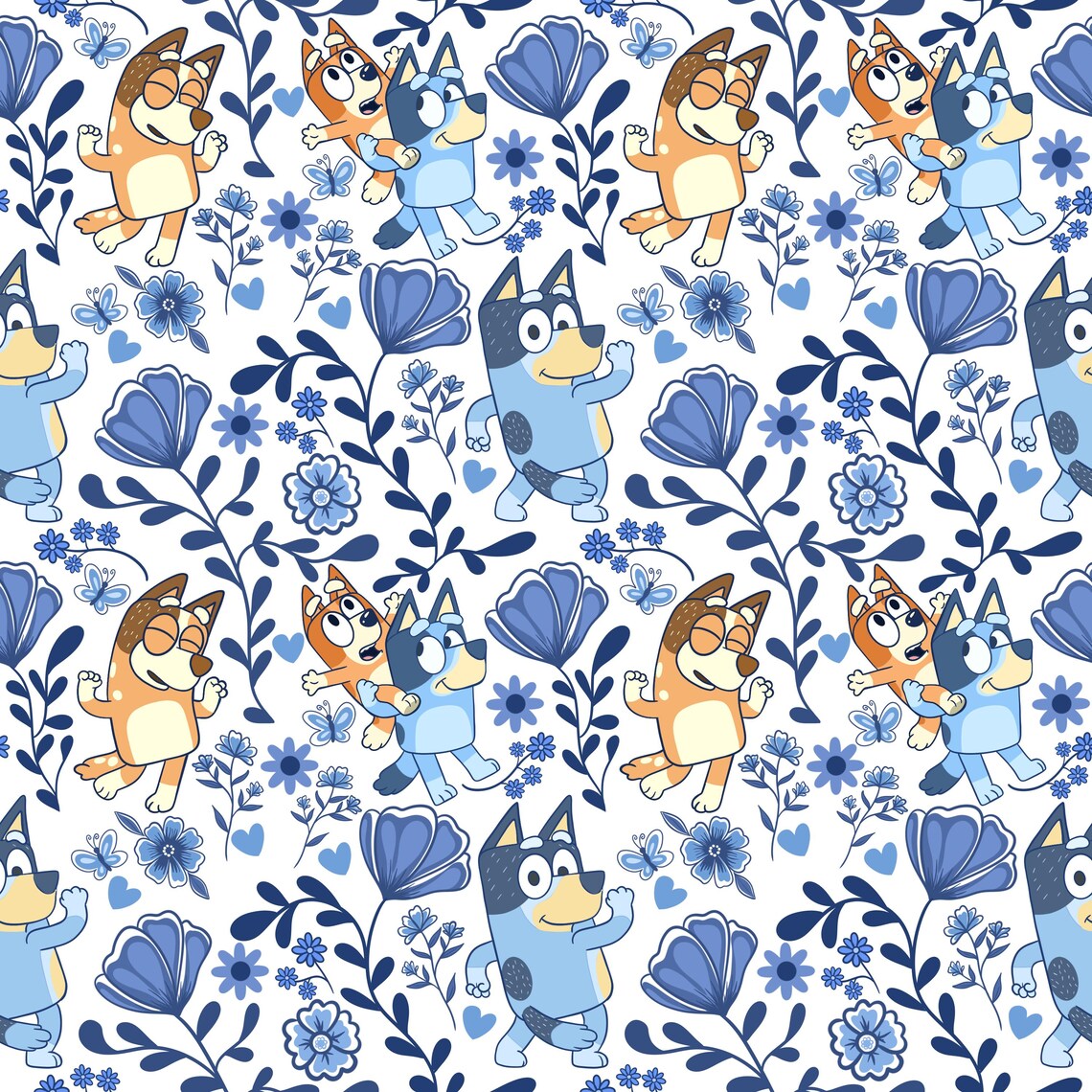 Kyleetotorica Design-bluey Fabric Fat Quarter –bluey Cotton Print for ...