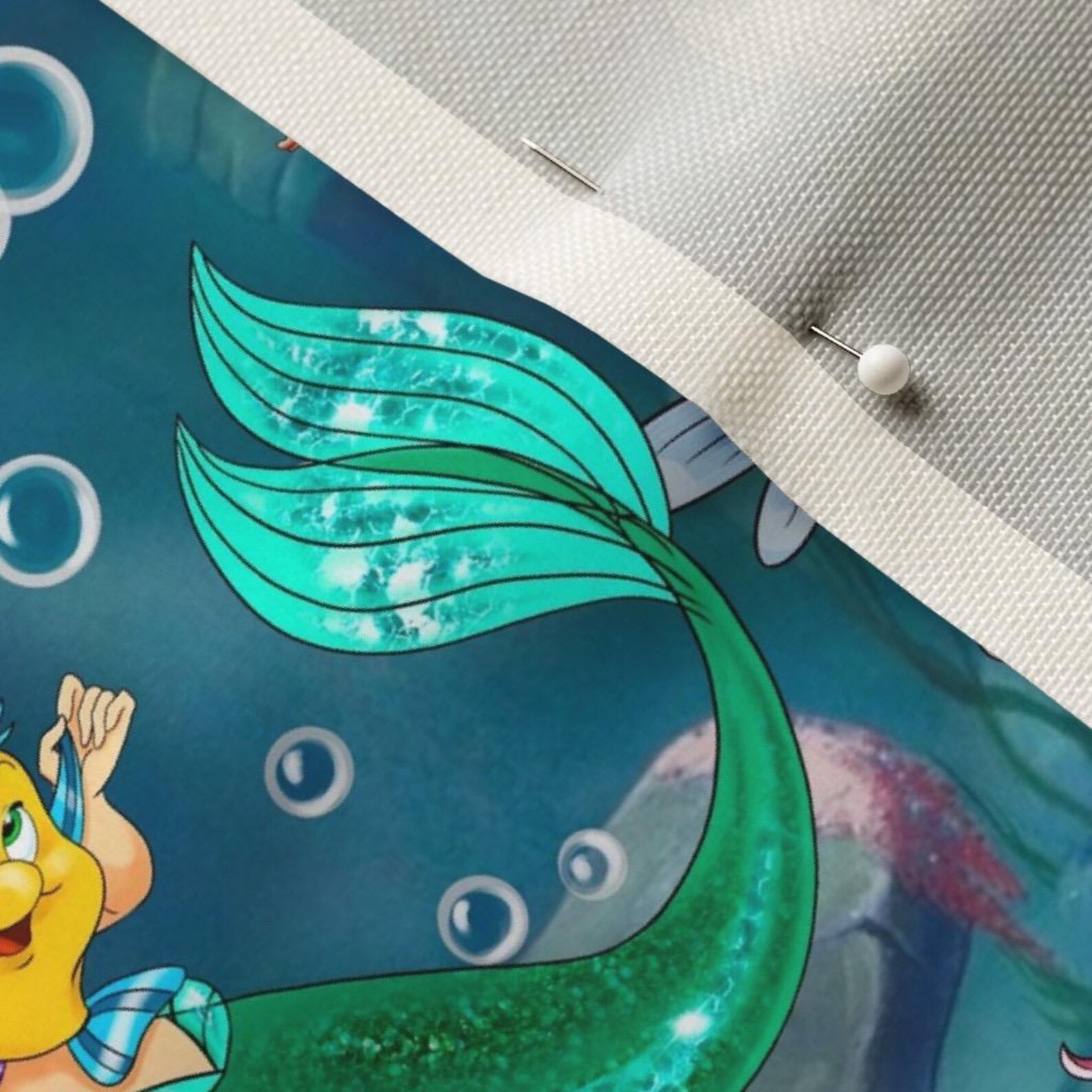 Ariel and Friends Fabric Block: Disney's Little Mermaid, Quilting ...