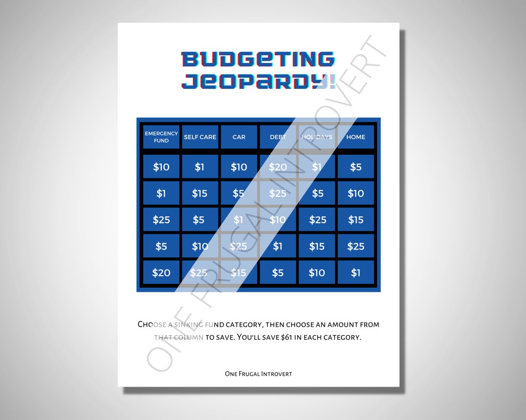 Budgeting Jeopardy Savings Challenge Game Printable Digital - Etsy