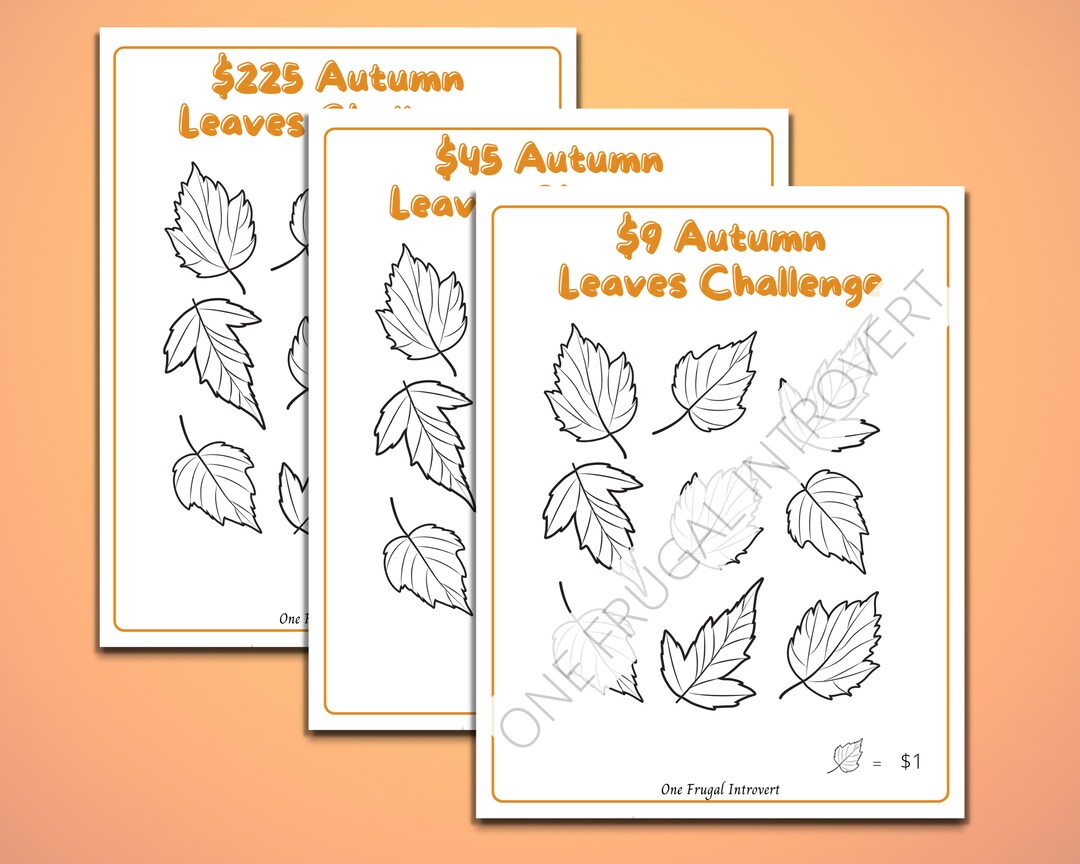 Autumn Leaves Fall Savings Challenge Bundle, Printable Digital Download ...
