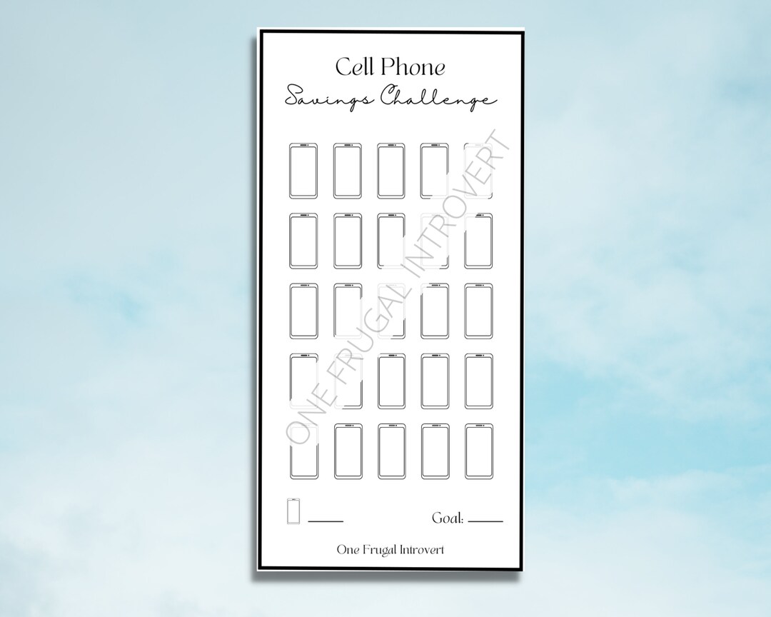 New Cell Phone Savings Challenge, Printable Digital Download, Savings ...