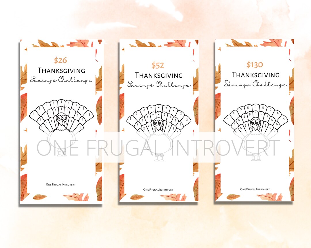 Thanksgiving Fall November Savings Challenge, Printable Digital ...