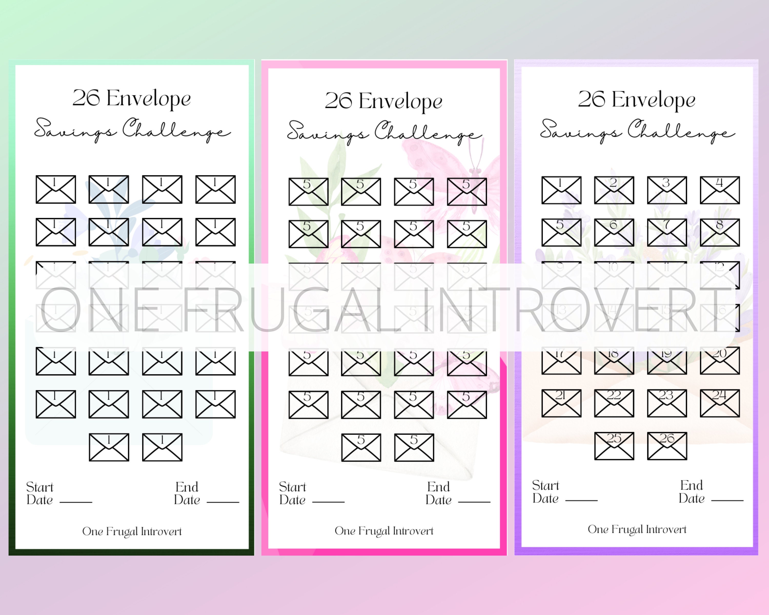 26 Envelope Savings Challenges Printable Digital Download - Etsy