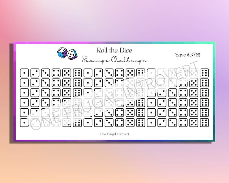 Roll the Dice Savings Challenge, Printable Digital Download, Savings ...