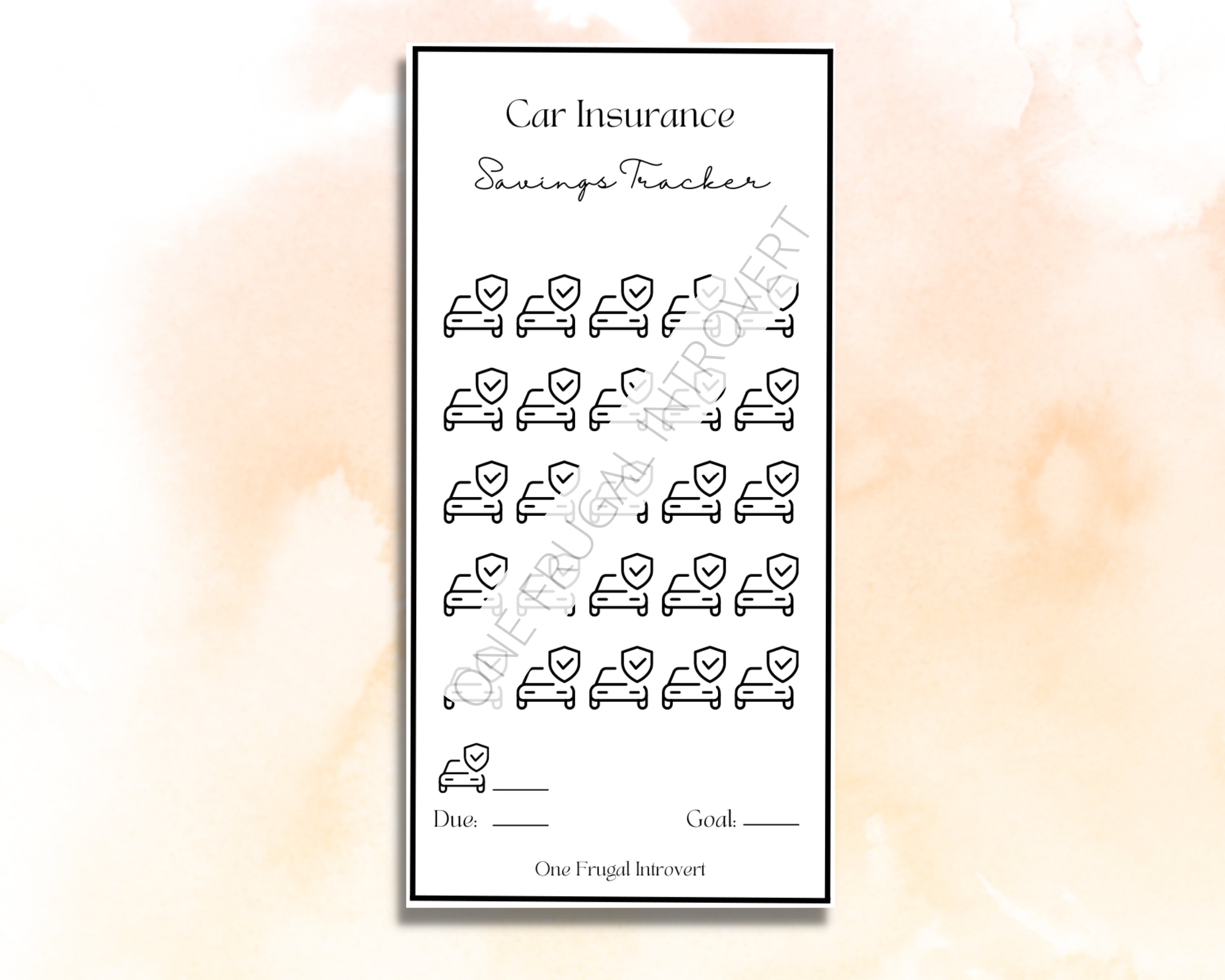 Car Insurance Premium Savings Challenge Printable Digital - Etsy
