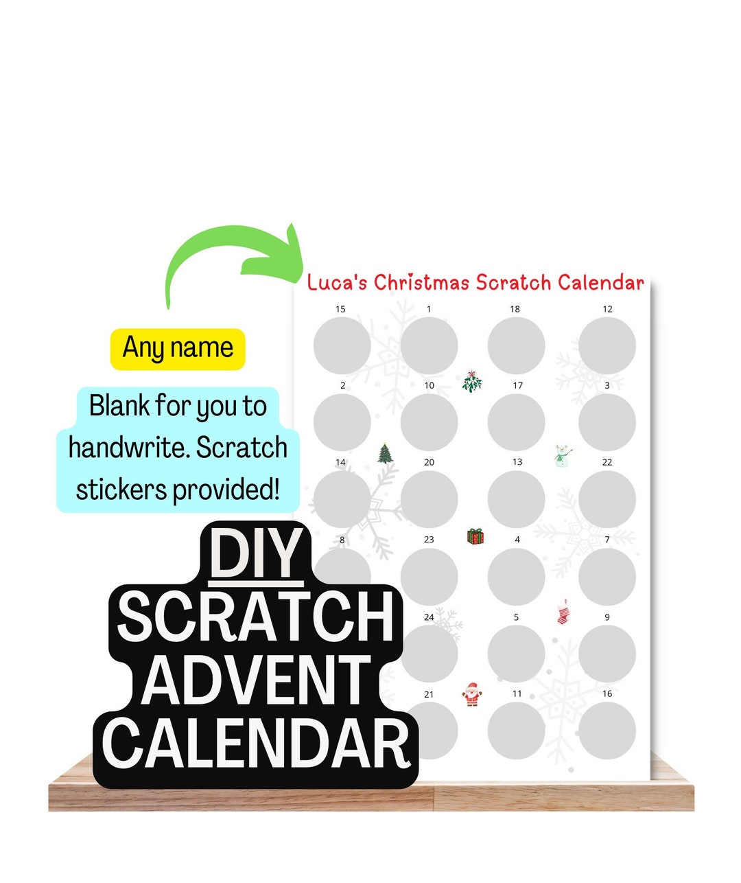 BLANK DIY Scratch Advent Calendar | Create Your Own Scratch Advent ...