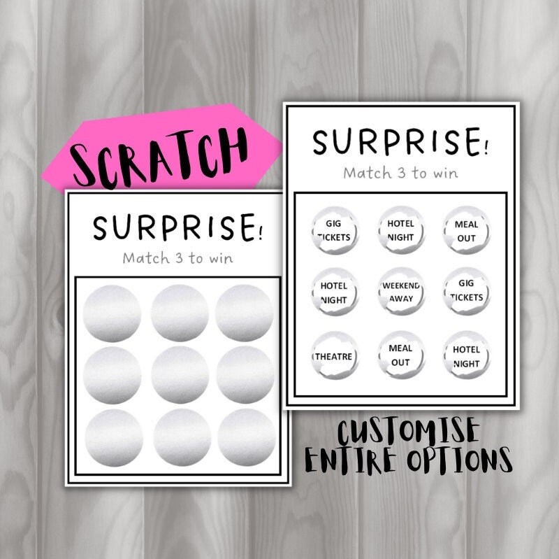 Scratch to Reveal Gift Scratch Card Customise All Options - Etsy UK