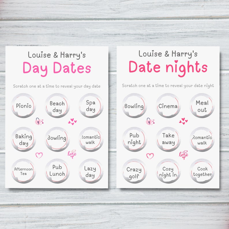 Date Night & Day Date Scratch Cards Couples Scratch Game - Etsy UK