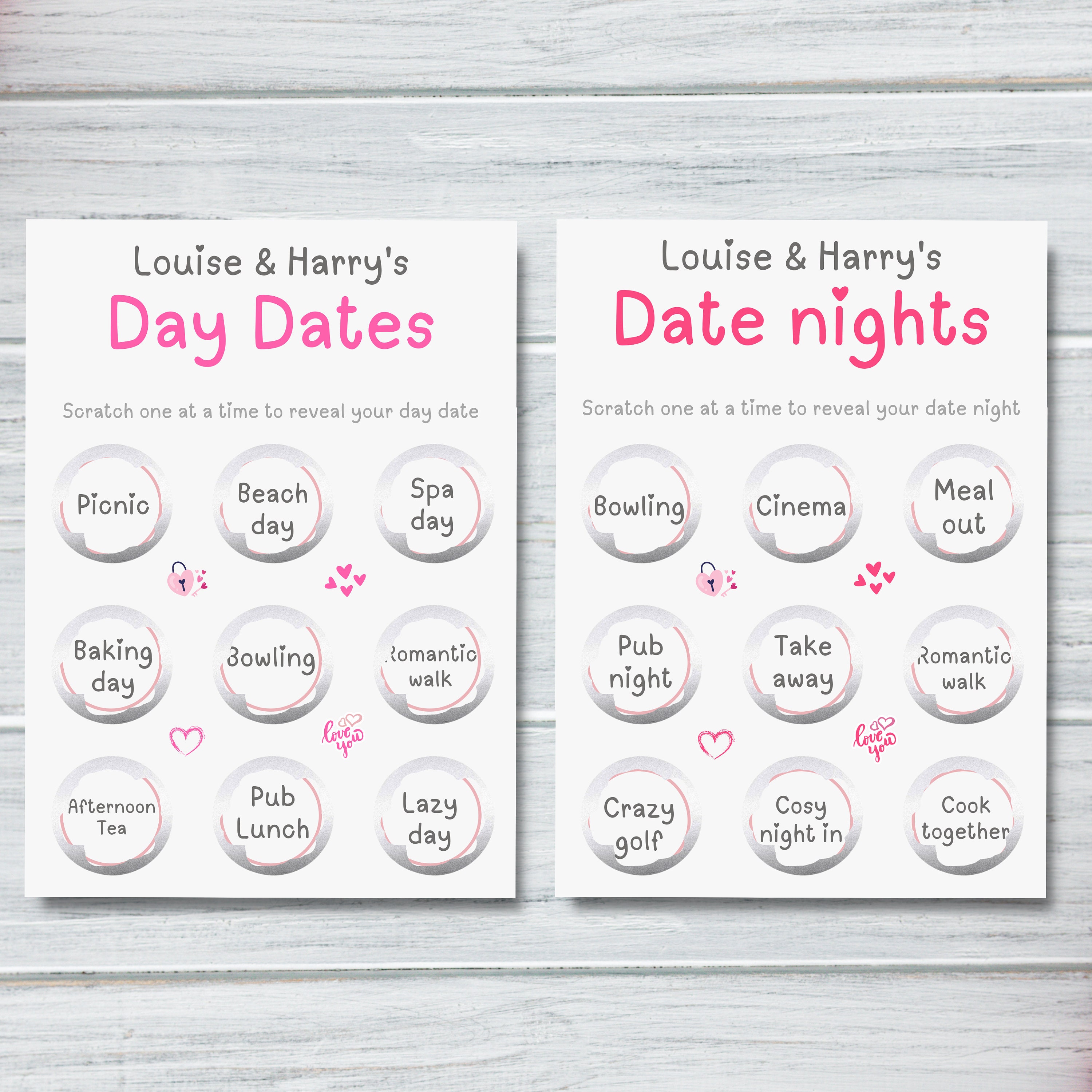 Date Night & Day Date Scratch Cards Couples Scratch Game - Etsy UK