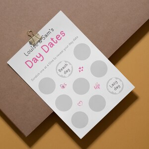 Date Night & Day Date Scratch Cards, Couples Scratch Game, Personalised ...