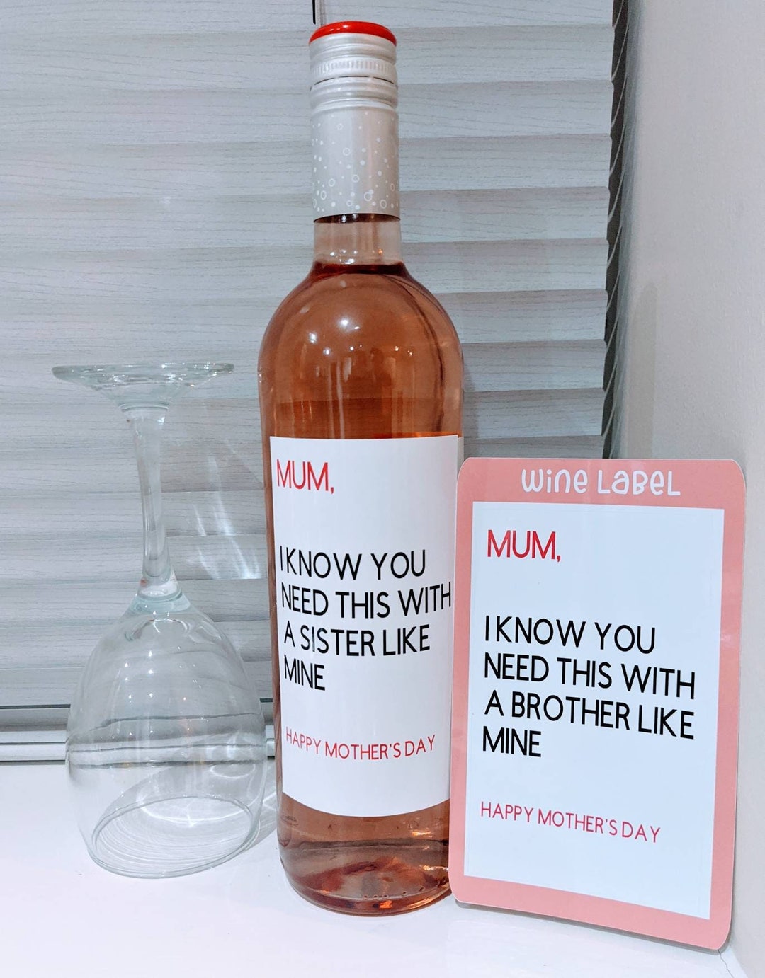 Mum Funny Wine Label Prosecco Label Mother's Day - Etsy