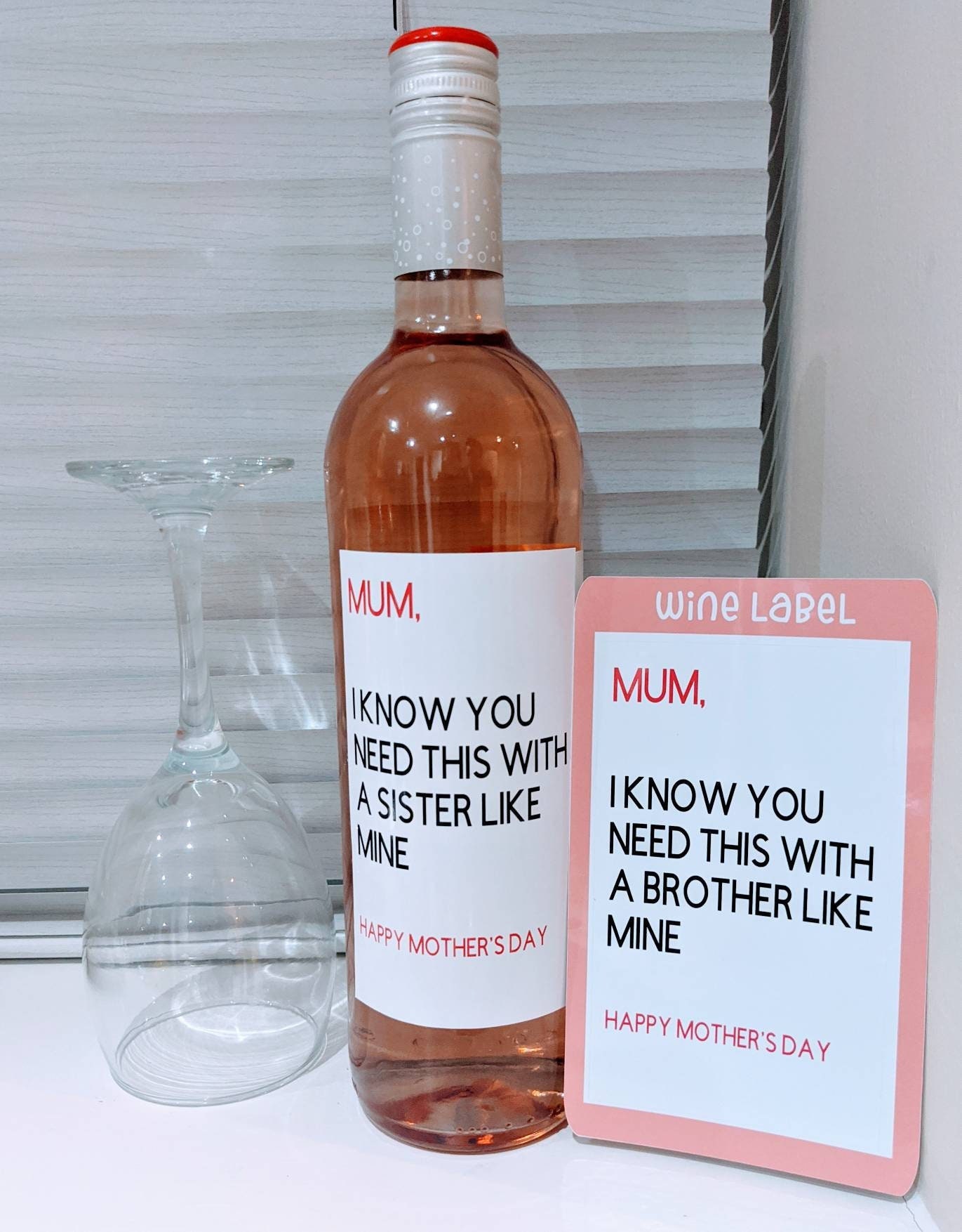 Mum Funny Wine Label Prosecco Label Mother's Day - Etsy
