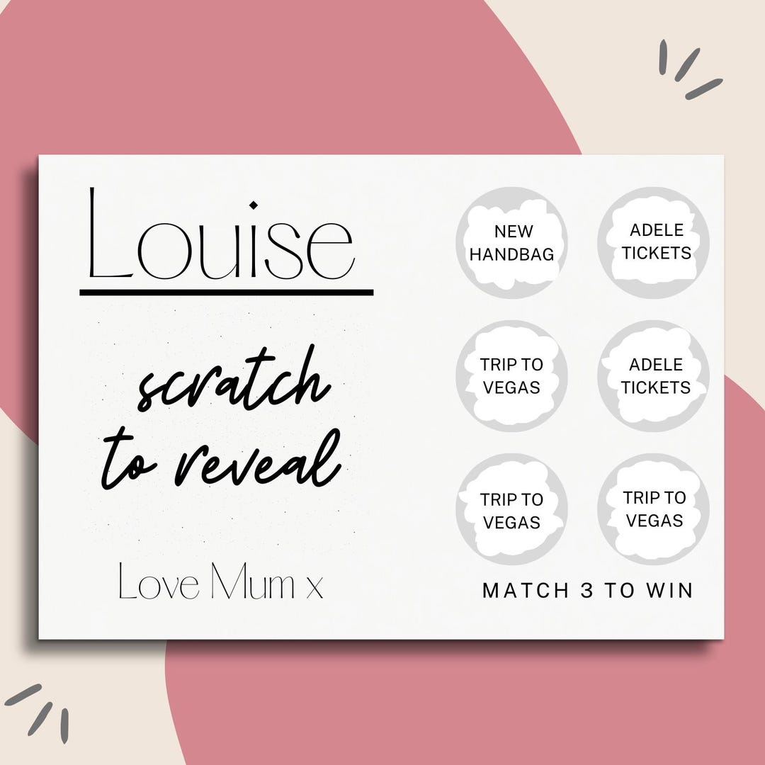 Scratch to Win Card, Custom Scratch Card, Scratch to Reveal Card ...