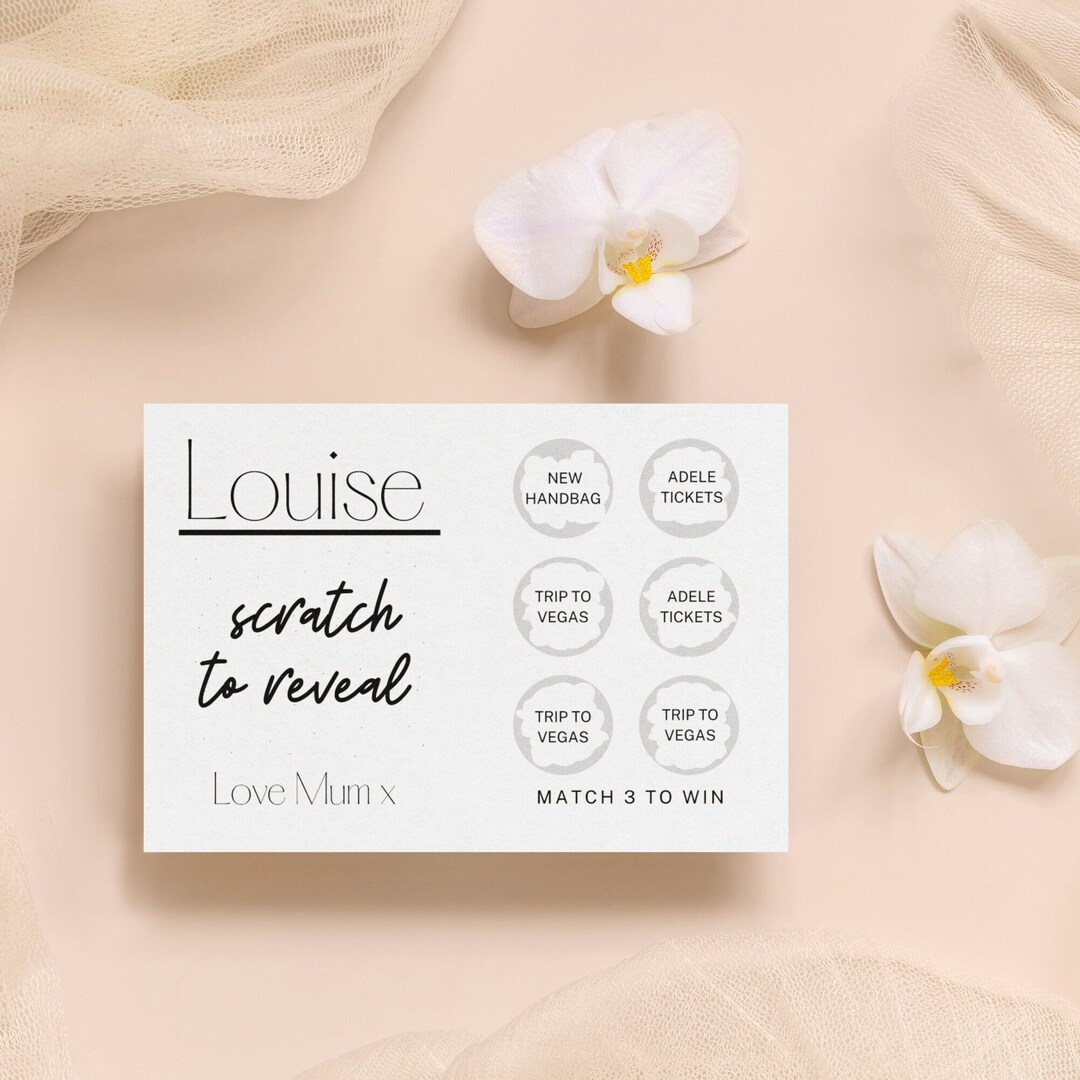 Scratch to Win Card, Custom Scratch Card, Scratch to Reveal Card ...