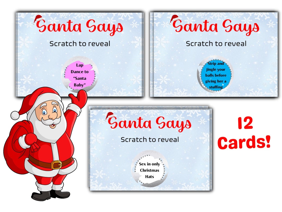 Santa Says Naughty Scratch Cards Sexy Christmas Gift Sex Tasks Couples ...