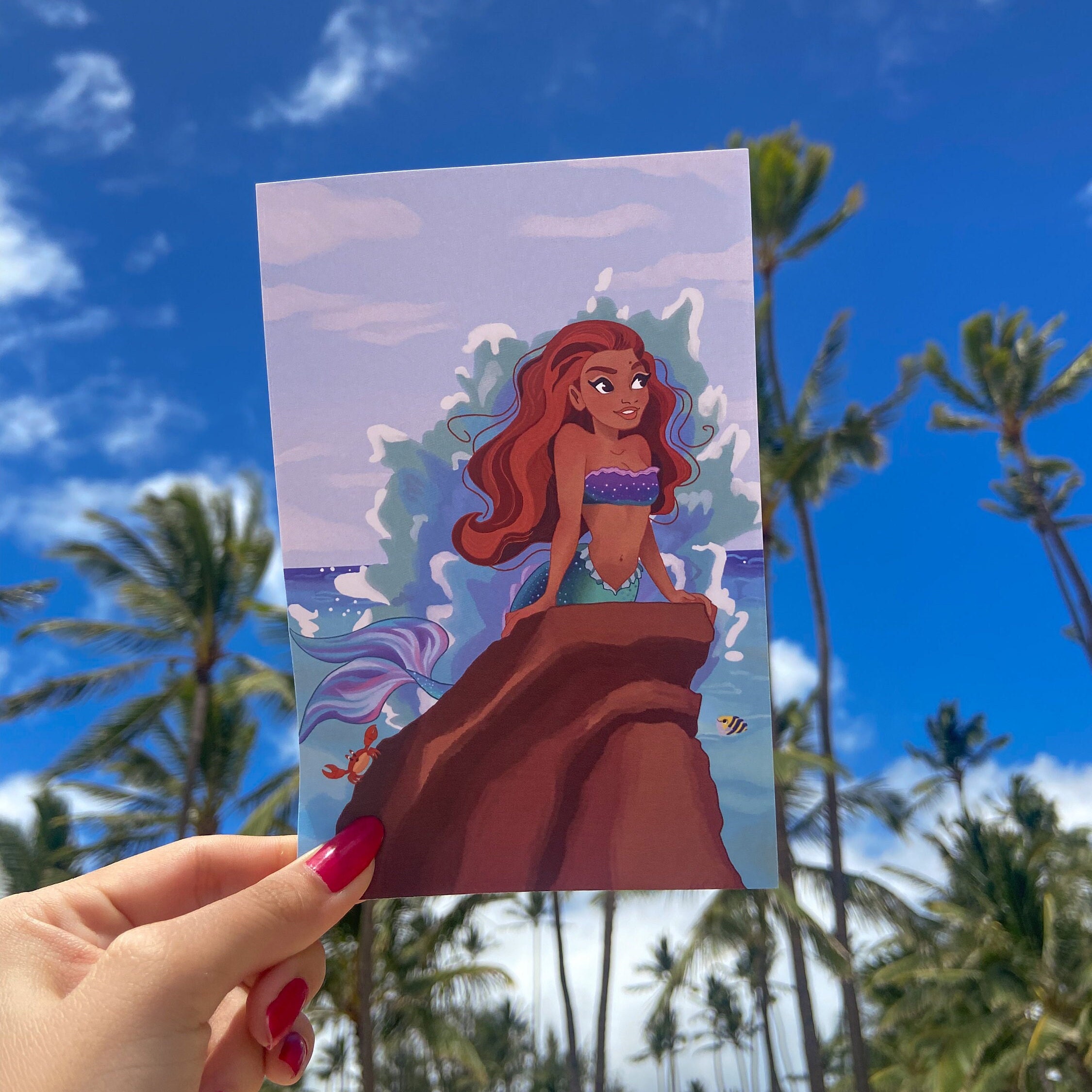 Disneys the Little Mermaid Inspired Postcard Digital Art - Etsy