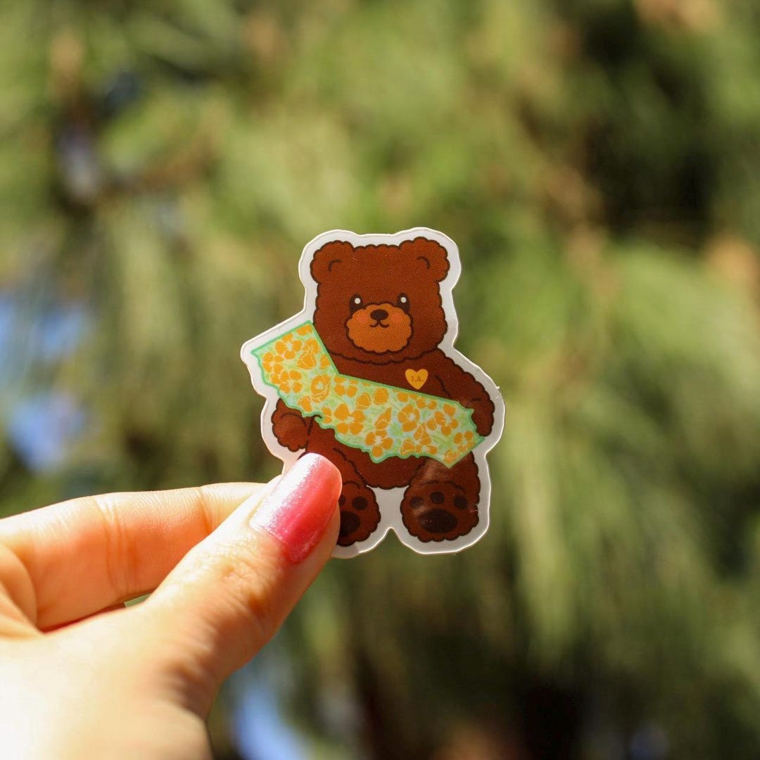 Cute California Bear Sticker - Wildfire Fire Relief Donation - Etsy