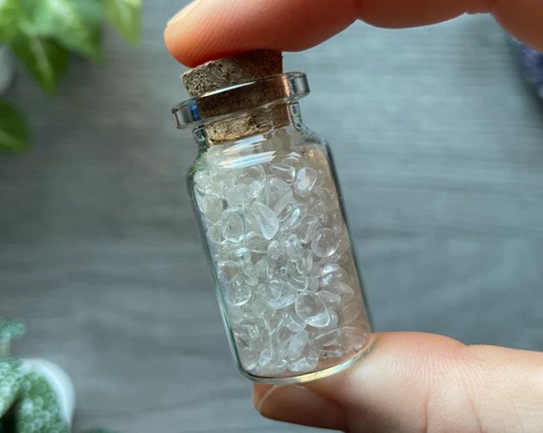 Mini Jar of Clear Quartz Gemstone Crystals - Etsy