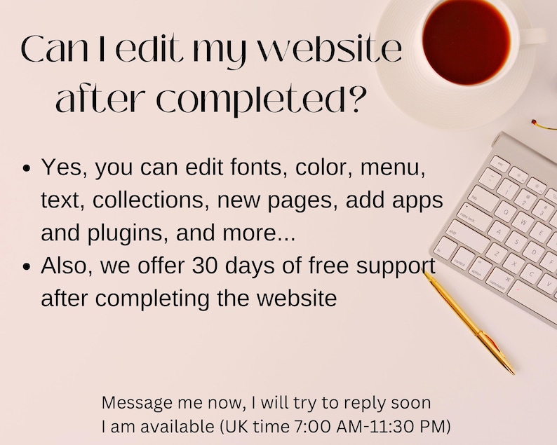Custom Website Design, Shopify, Wordpress, Wix, Boutique Website - Etsy