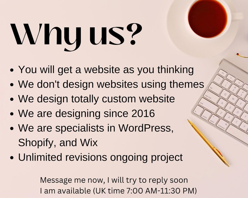 Custom Website Design, Shopify, Wordpress, Wix, Boutique Website - Etsy