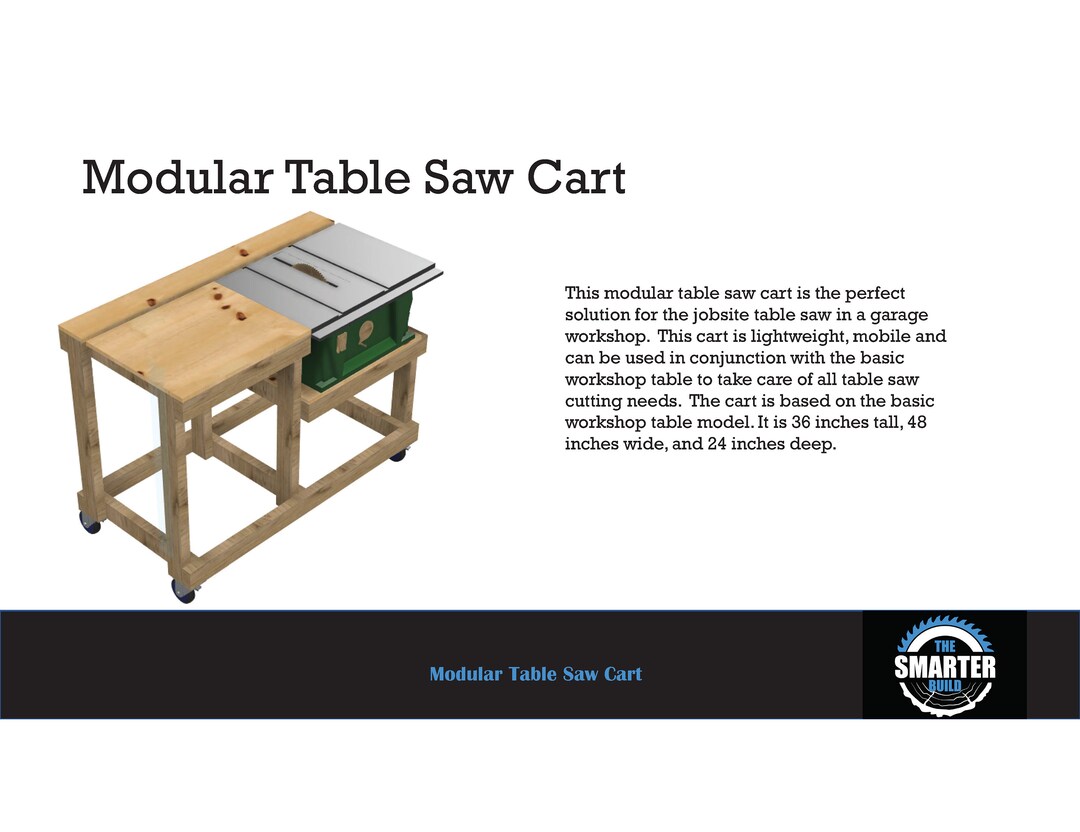 Modular Table Saw Cart Digital Plans - Etsy