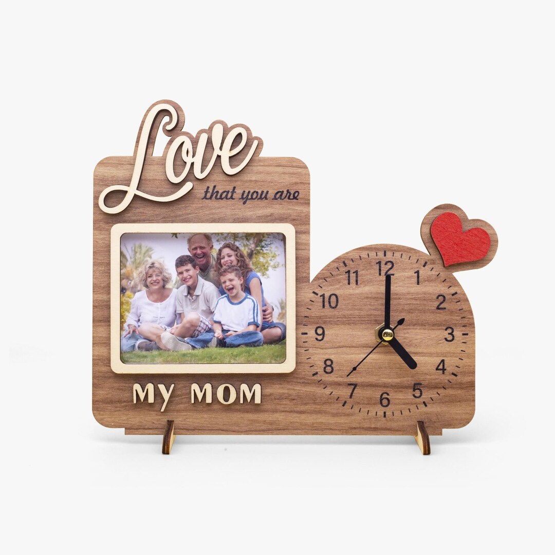Custom Frame Clock for Mom, Personalized Wall Clock With Photo, Unique ...
