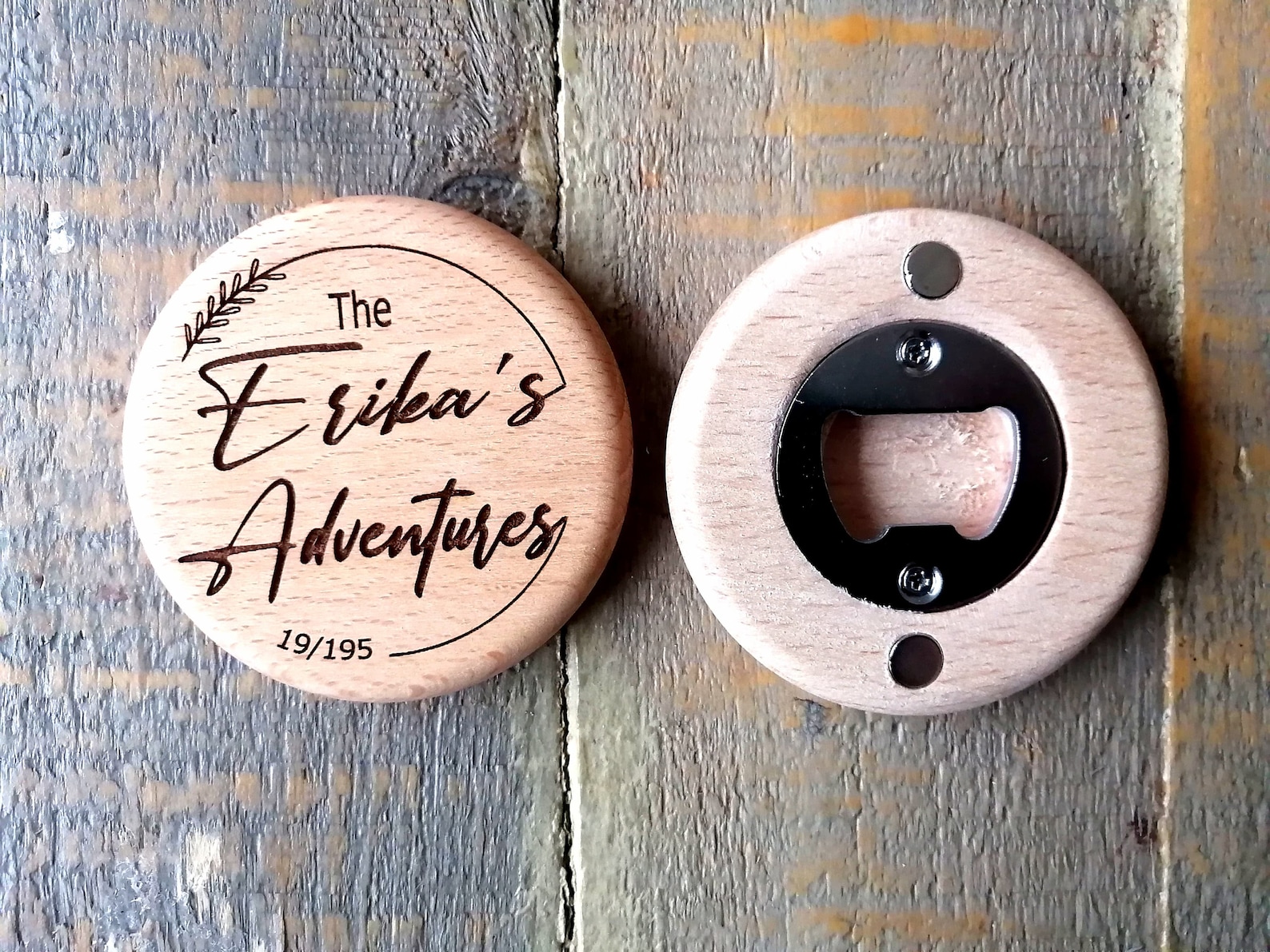 Custom Text Wooden Fridge Magnet With Bottle Opener Custom - Etsy