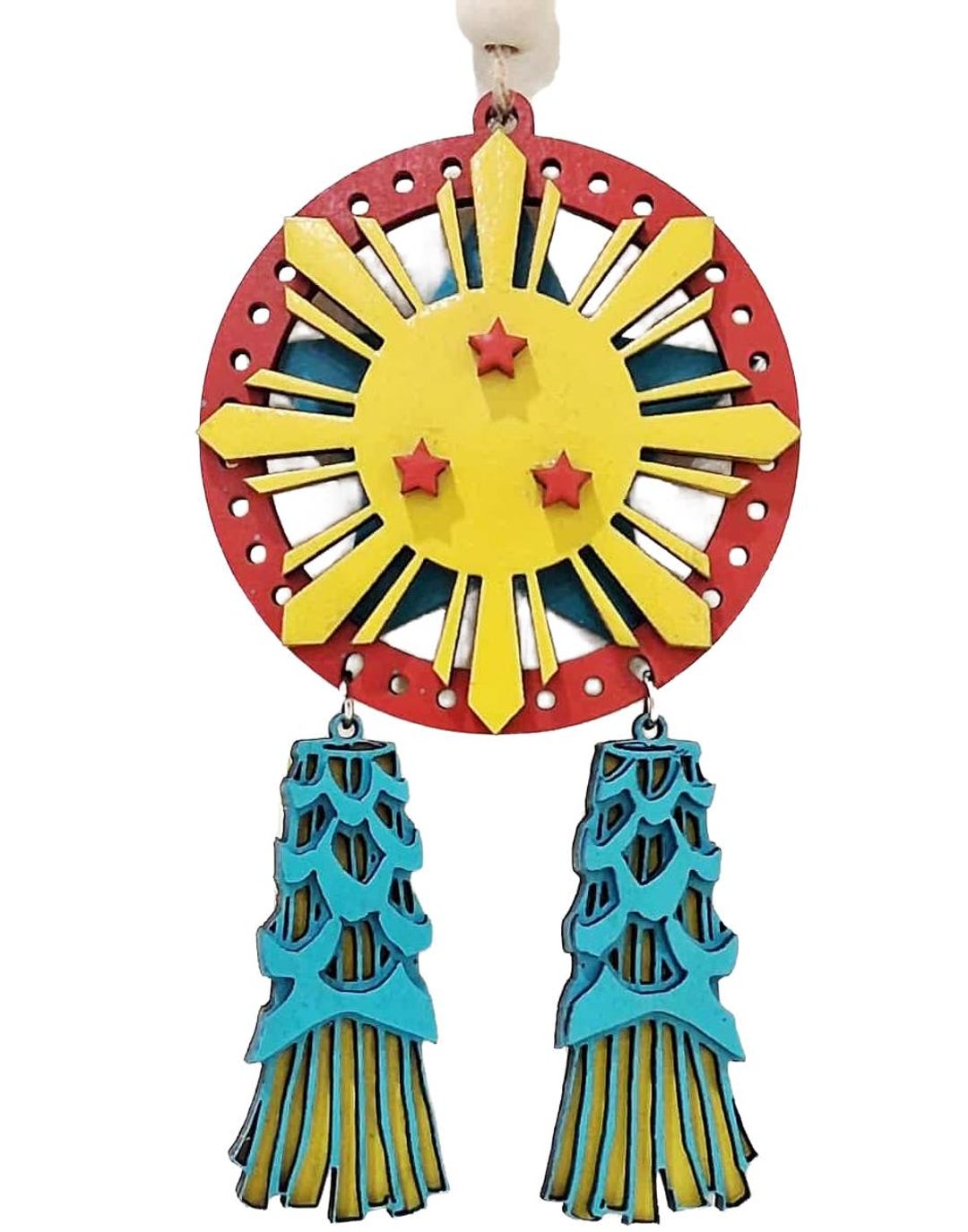 FREE SHIPPING Philippine Parol Ornament | Wooden Christmas Star Lantern ...