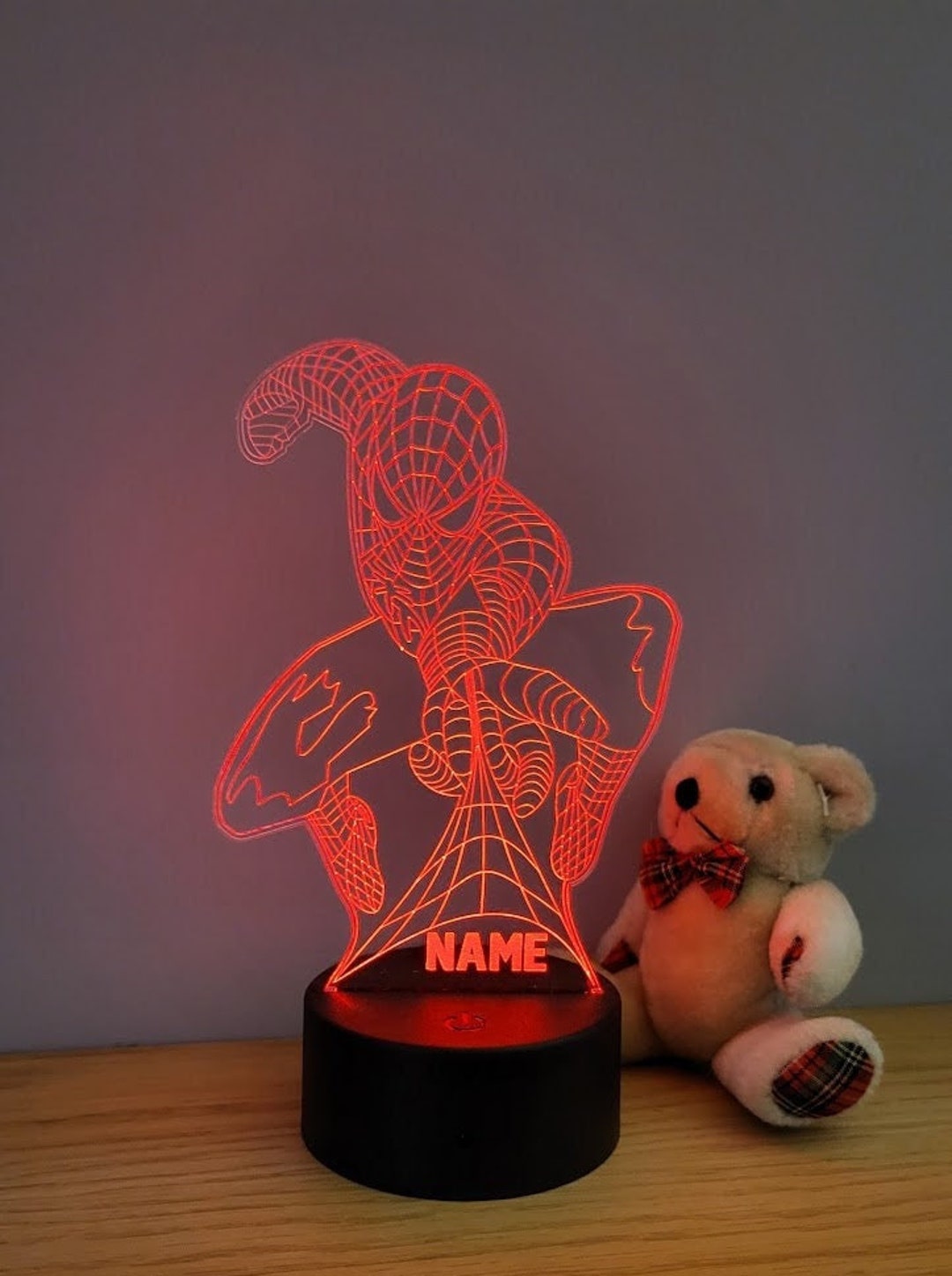 Personalised Spiderman Night Light | Children's Light | Kids Bedroom ...