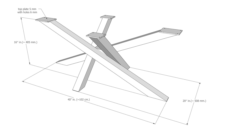 Coffee Table Base - Crossed Steel Profiles. Premium Quality, Designed ...