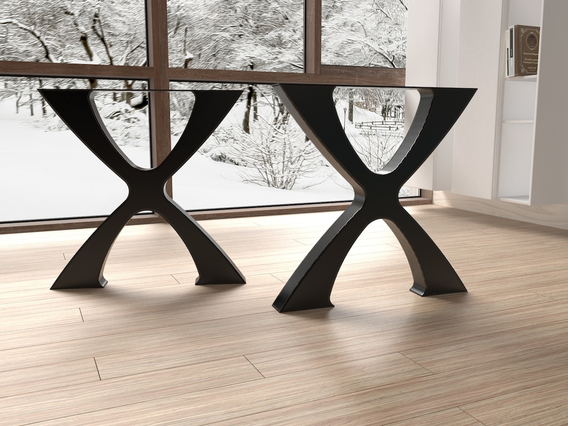Dining Table Legs With Modern X Shape Design. Designer Edition - Etsy