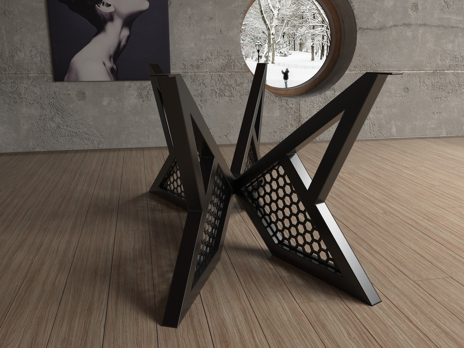Modern Unique Shape Metal Table Base for Your Unique Project. Premium ...