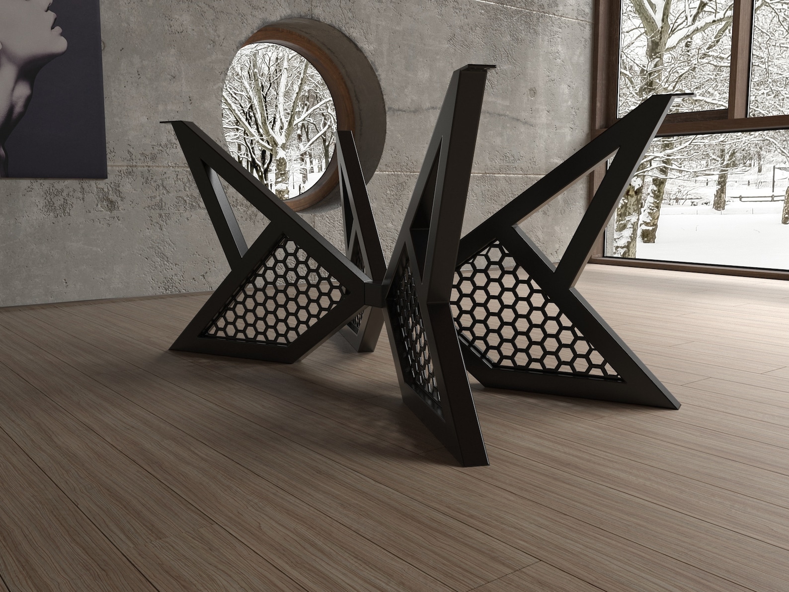 Modern Unique Shape Metal Table Base for Your Unique Project. Premium ...