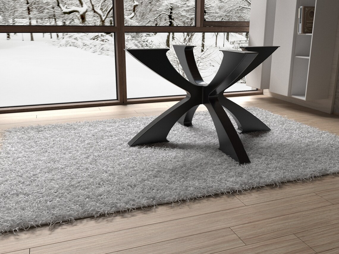 Unique Spider X Shape Metal Table Base for Heavy Round Tables. Premium ...