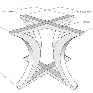 Dining Table Round Base. Hourglass Modern Metal Shape. Steel Base for ...