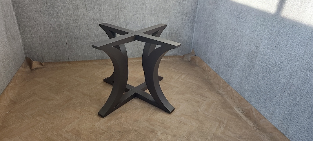 Dining Table Round Base Hourglass Shape in Textured Bronze Premium ...