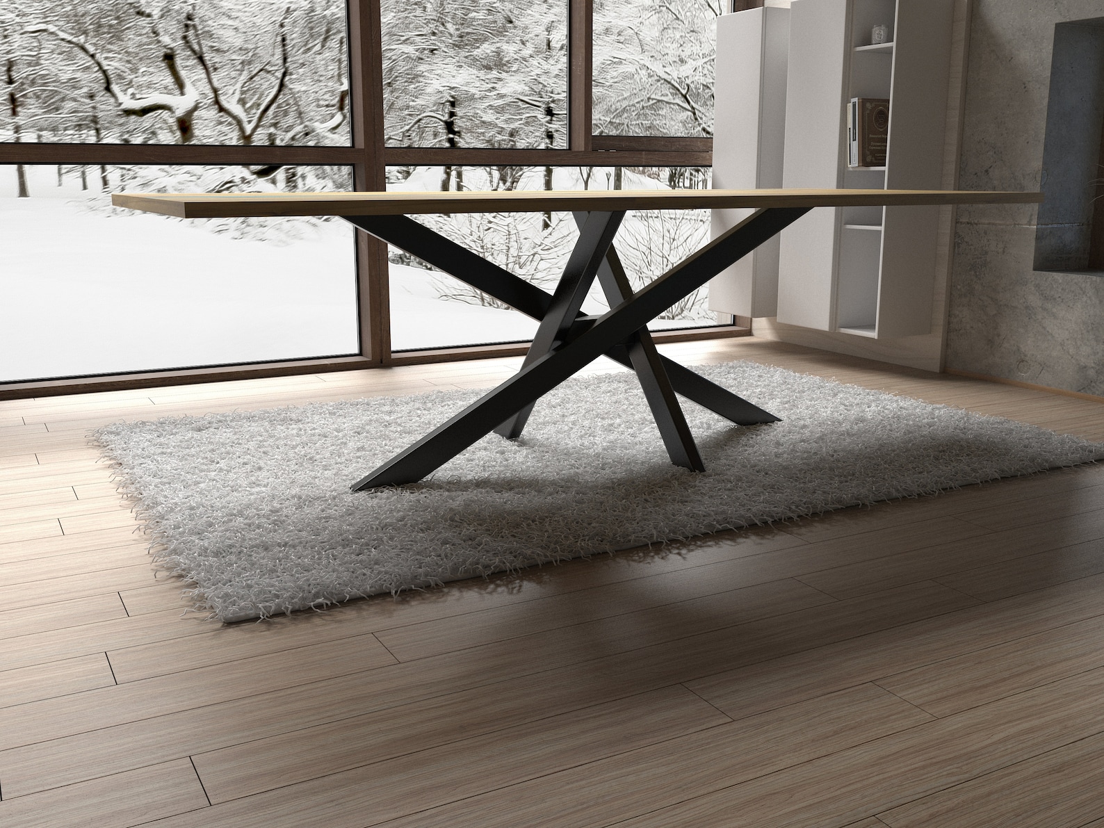 Modern Crossed Steel Spider Shape Metal Table Base for Marble, Glass ...