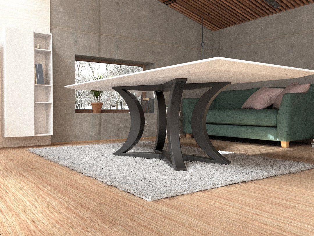 Dining Table Metal Base. Hourglass Unique Shape. Steel Base for Oval or ...