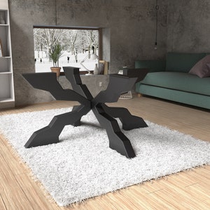 Round Metal Table Base. Premium Handmade Furniture Steel Table Base ...
