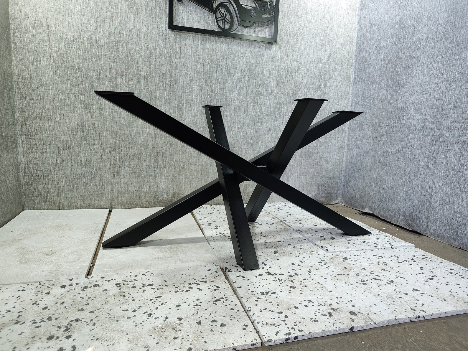 Modern Style Crossed Steel Profiles Dining Table Base for Your Unique ...