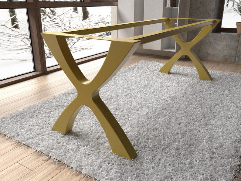 Steel Table Base Designer X Shape. Handmade Furniture Legs With Premium ...