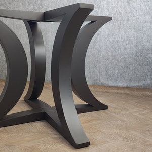 Dining Table Round Base Hourglass Shape in Textured Bronze Premium ...