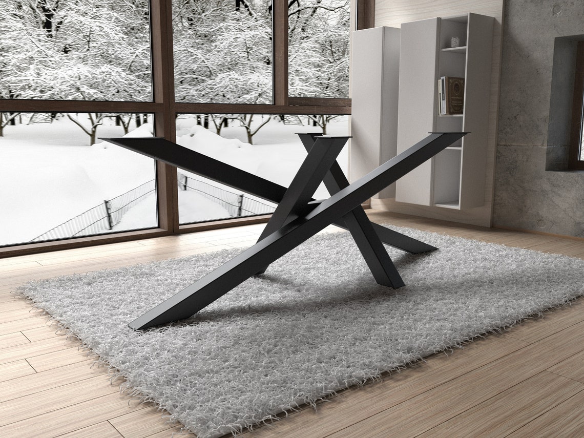 Modern, Industrial Style "crossed Steel Profiles" Dining Table Base for ...
