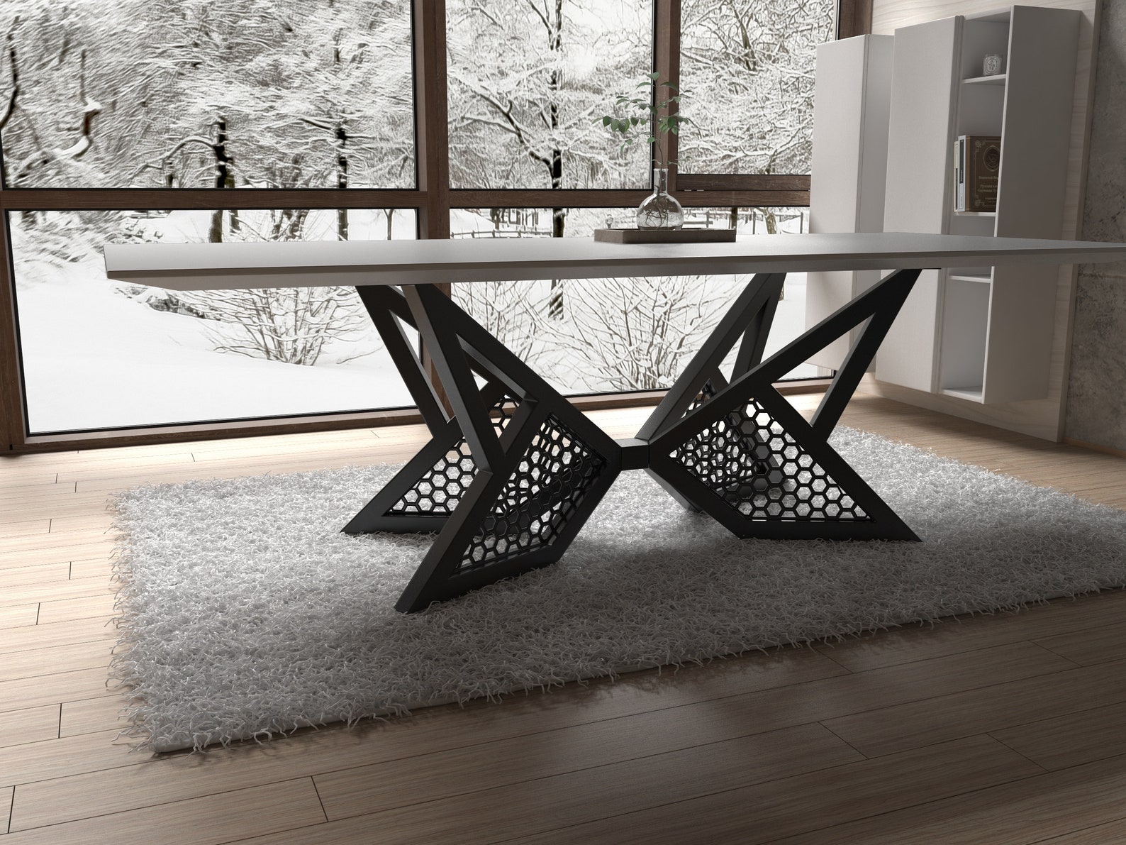 Modern Unique Shape Metal Table Base for Your Unique Project. Premium ...